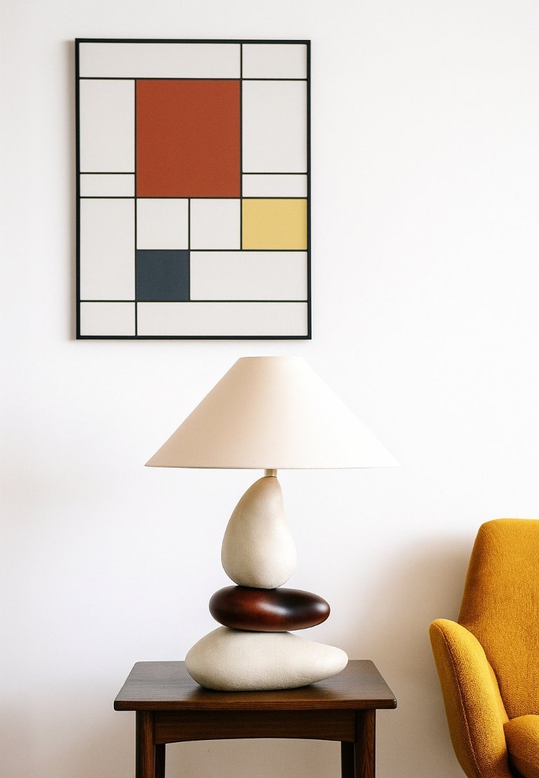 Vintage Pebble Tafellamp van François Chatain – Mid Century Modern ...