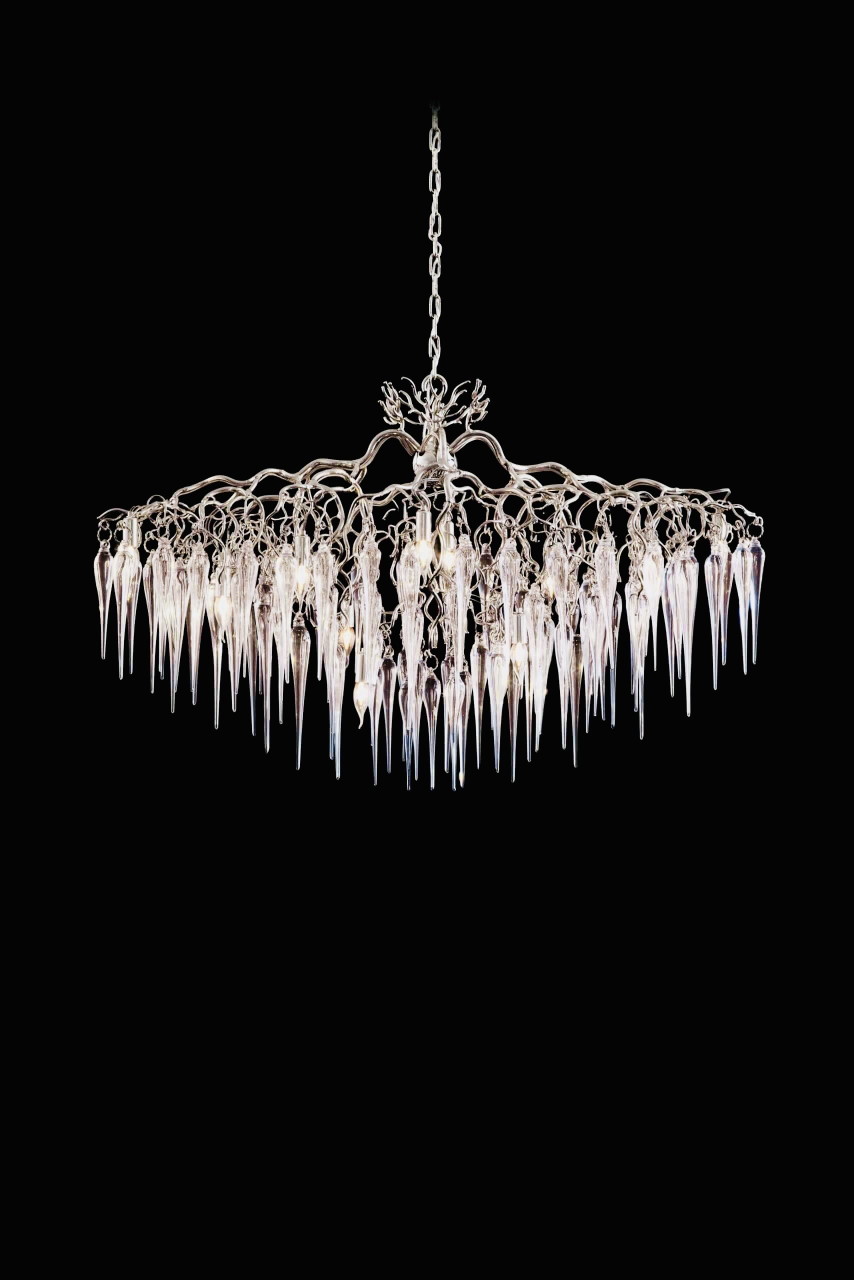 Lustre ovale Brand Egmond, glaçons en verre Hollywood | €6,857 | Whoppah