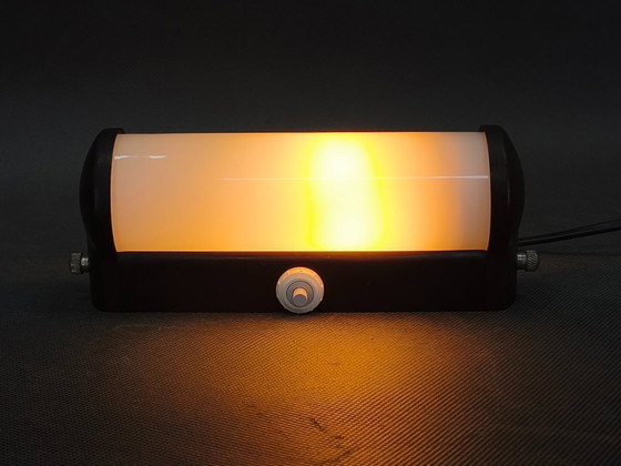 Czech Art Deco Bakelite and Milky Glass Wall Light, 1940s | €260 | Whoppah