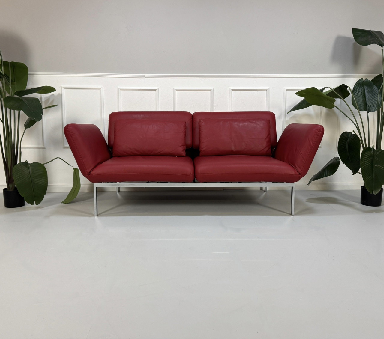 Brühl Roro Designer Leder Rot Sofa Schlafsofa Couch | €3,350 | Whoppah