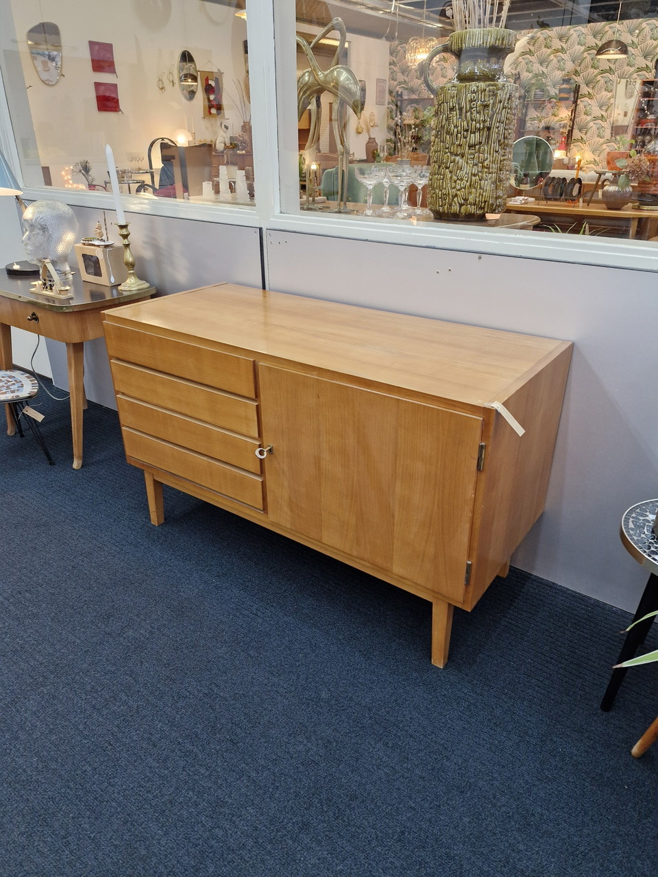 Vintage TV Furniture / Sideboard Blond 70S With Drawers | €425 | Whoppah
