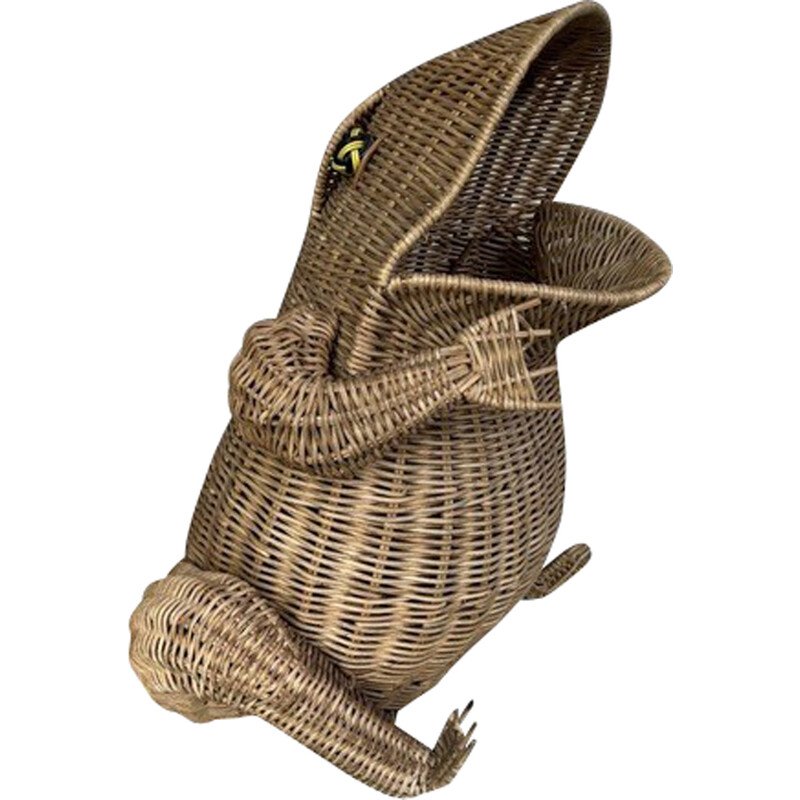 Vintage frog magazine rack in rattan by Olivier Cajan, 1970s | €395 ...