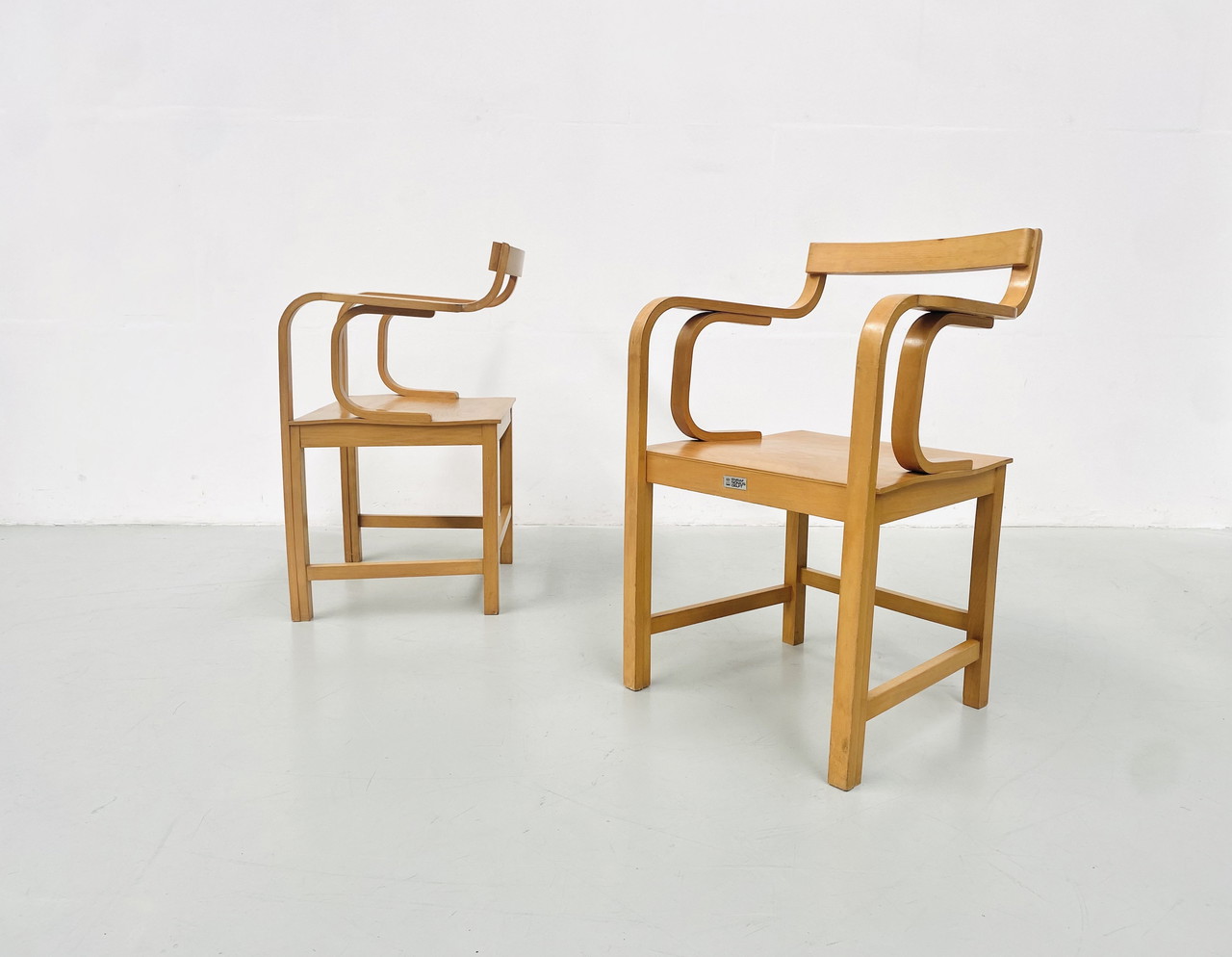 Plywood Beech Armchairs by Enraf Nonius Delft, 1970s | €290 | Whoppah