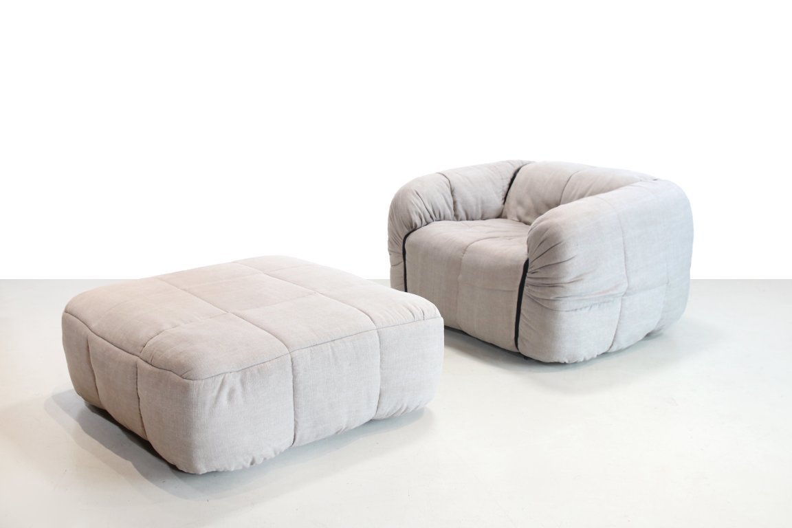 Sillón de tiras Cini Boeri con puf para Arflex, Italia, década de 1970 ...