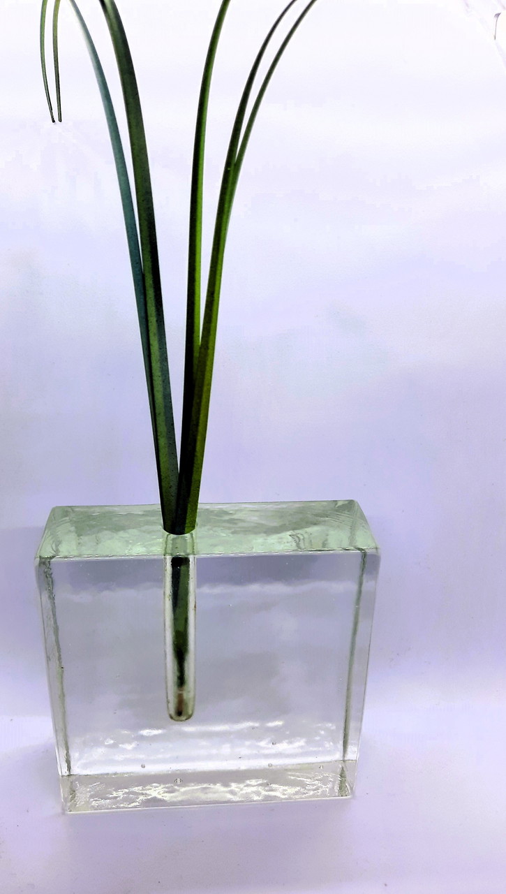 Vintage Wiesenthalhütte Glass Block Vase - "solifleur | €20 | Whoppah