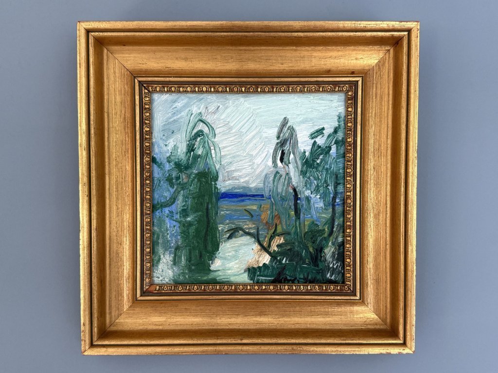 Expressionist oil painting 'Garden by the Sea' (1966) by Lars Herder ...