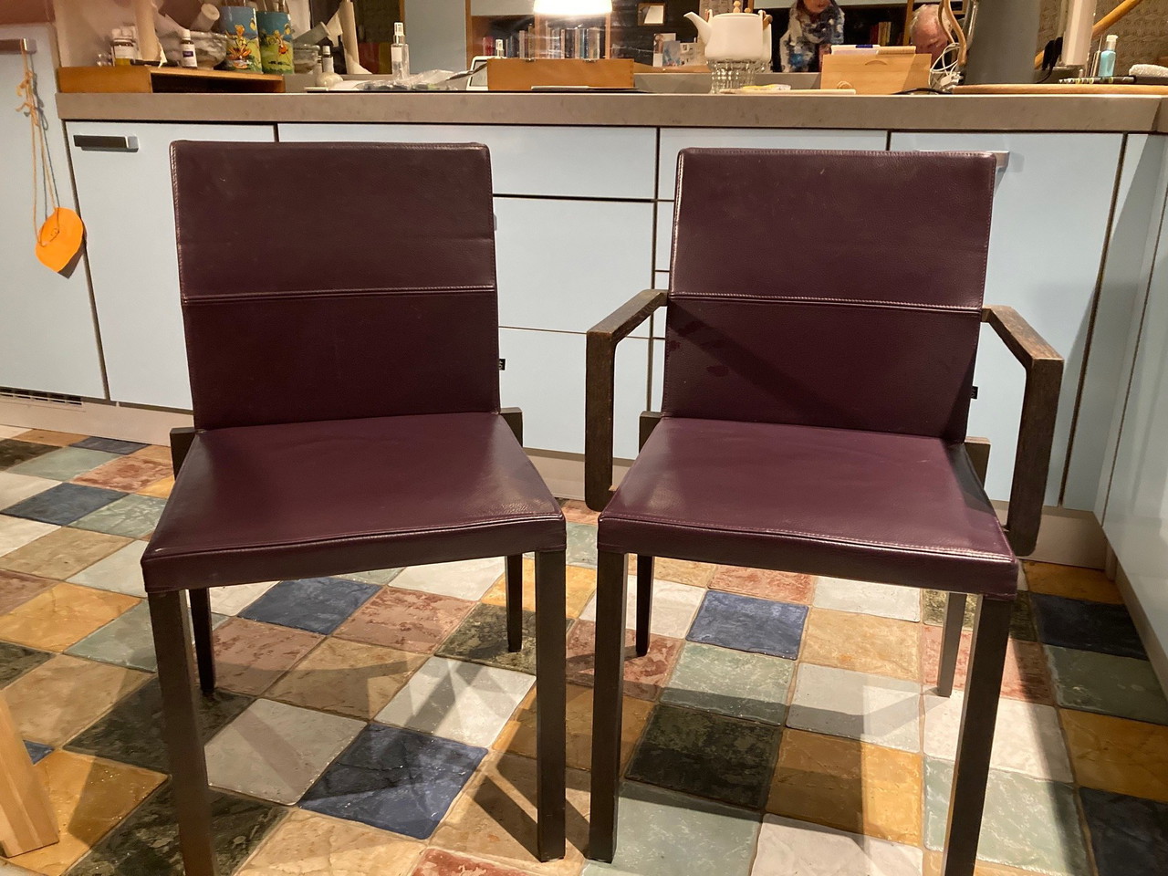 2X2 Kff Dining Chairs Purple Leather | €200 | Whoppah