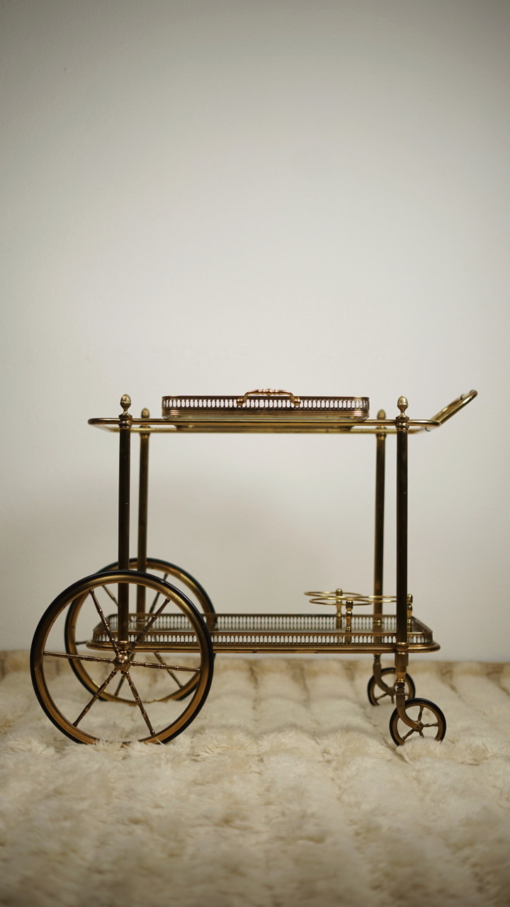 Antieke Messing Bar Cart Serveertrolley | €1,500 | Whoppah