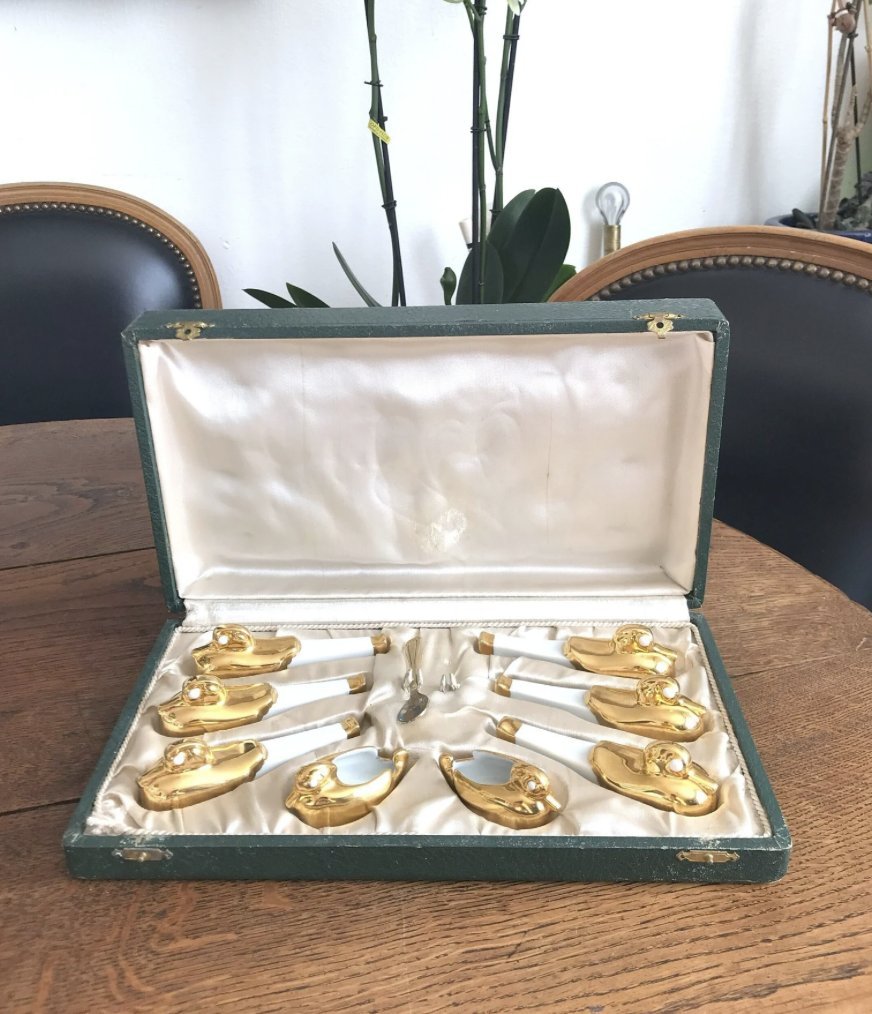 Robj Art Deco Knife Rack Set Of 6 Zoomorphic And Pair Of Saleron ...