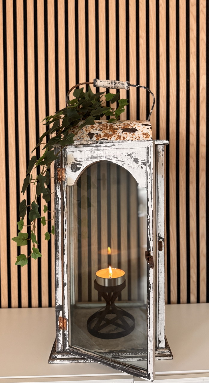 Vintage Windlight - Wood, Glass and Old Iron | €100 | Whoppah