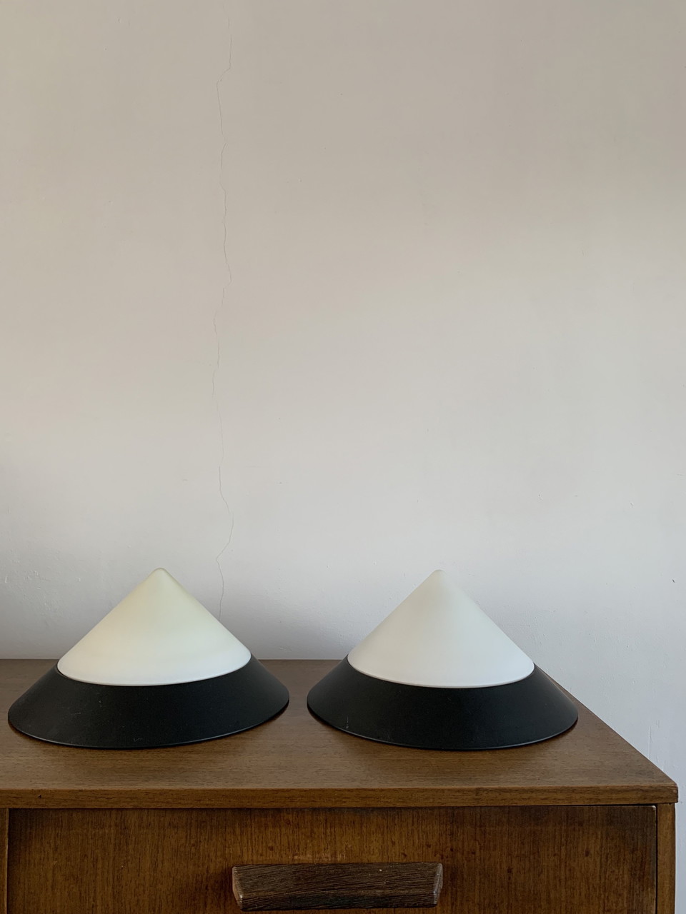 Set of 2 Post-Modern Cone Shaped Ceiling Lamps 80s | €95 | Whoppah