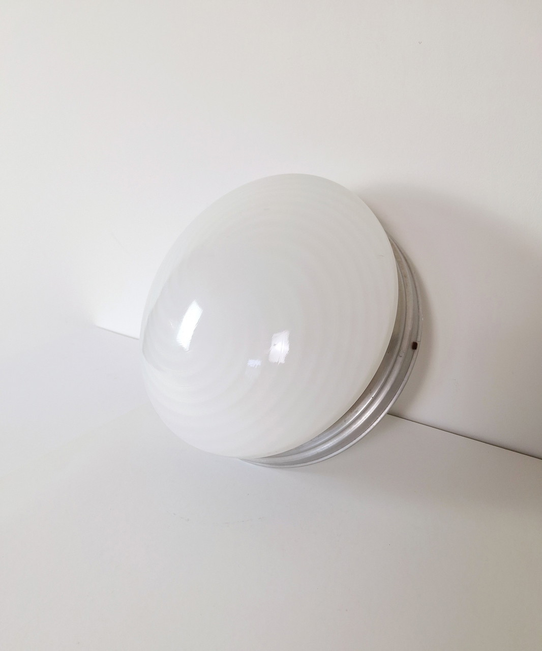 Vintage Wall Lights / Mid Century Modern Sconces / White Milky Glass / Mushroom Lamps / MCM ...