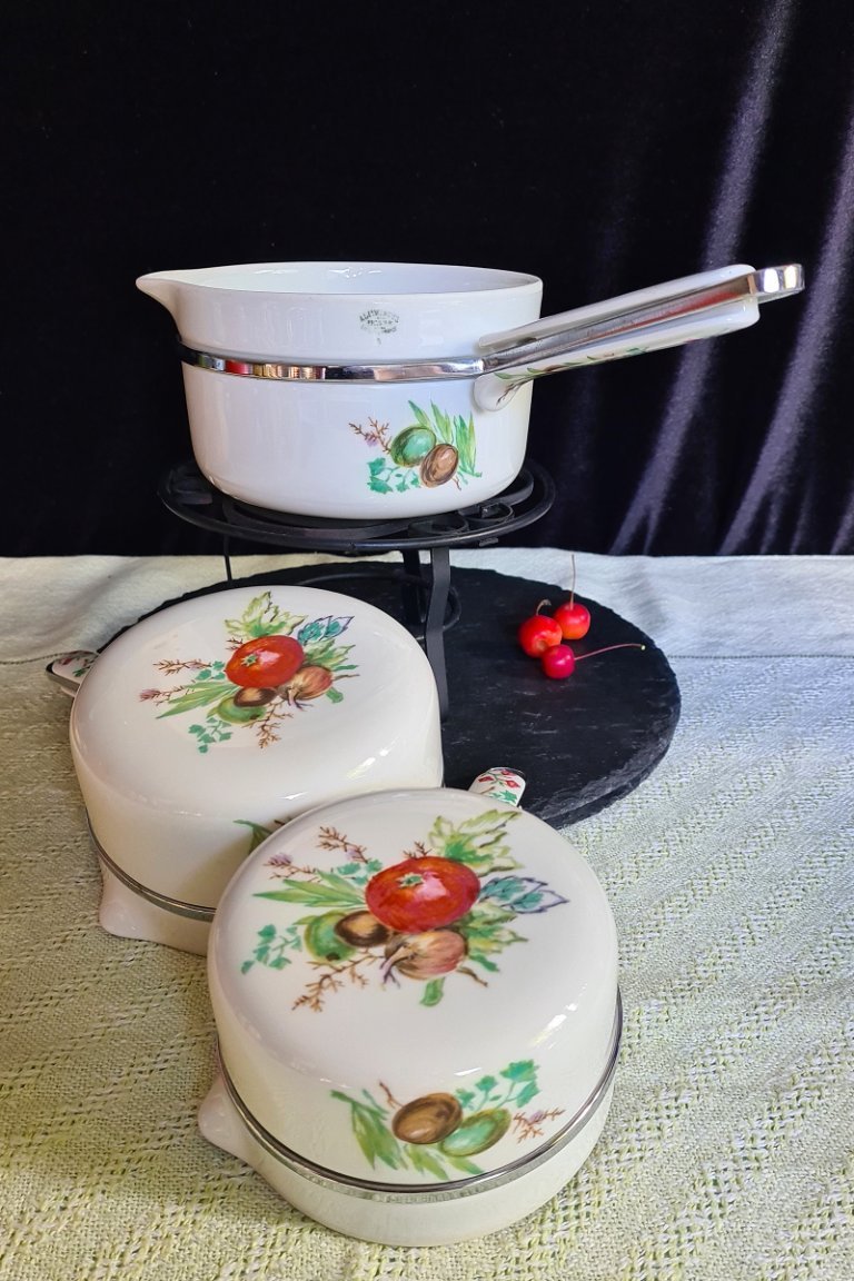 3x Limoges Frankrijk aluminite steelpannen, merk Frugier, htd. Haviland ...
