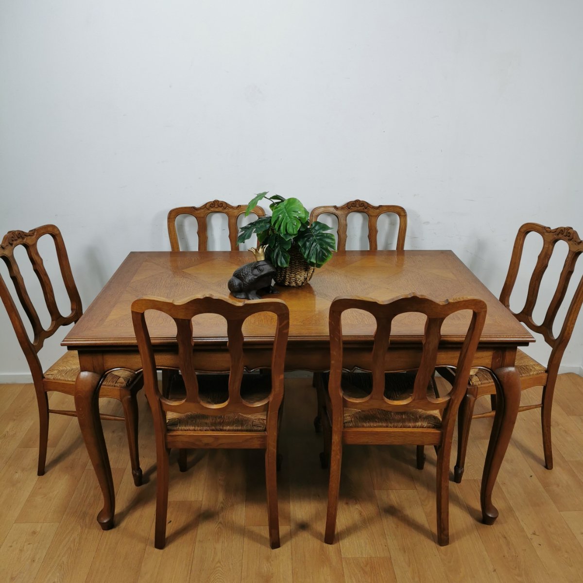 Vintage Eetkamer Set. Eettafel Uitschuifbaar, 6 Eettafelstoelen Set ...