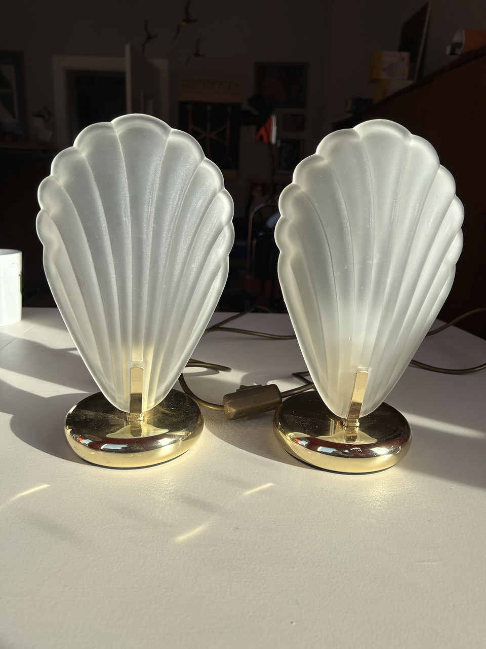 AF Cinquanto bedside lamps shells Italy 80s | €220 | Whoppah