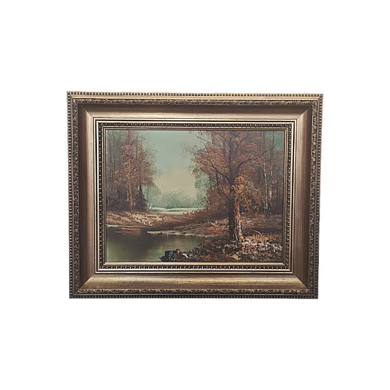 Forest landscape on canvas by Peters, 1970s/80s | €65 | Whoppah