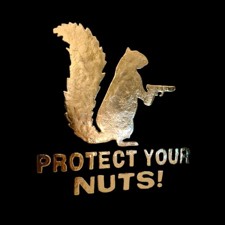23kt Gold Protect Your Nuts Artwork Gilded in Frame Limited Edition | € ...