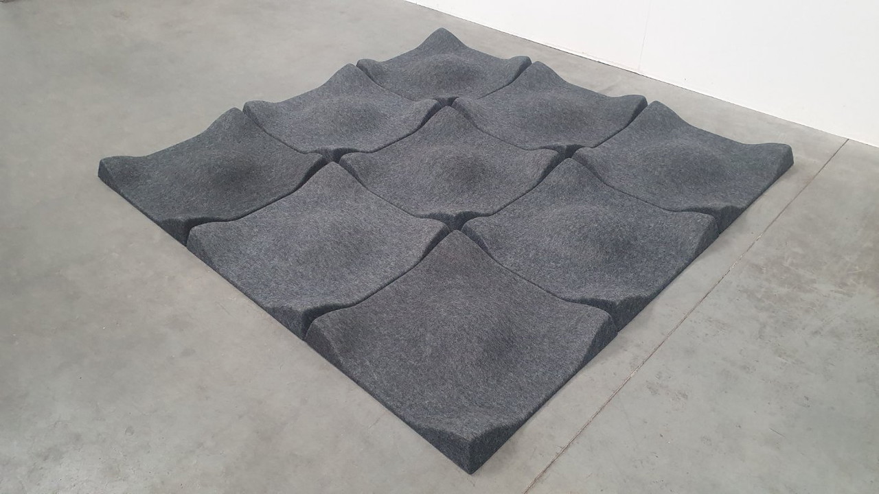 Offecct soundwave swell acoustic 3D design panels gray felt, modular ...