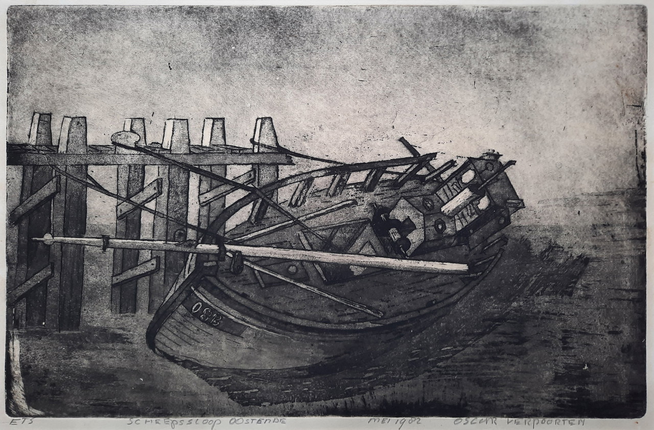 Shipwreck Ostend - Etching Oscar Verpoorten - 1982 | €375 | Whoppah
