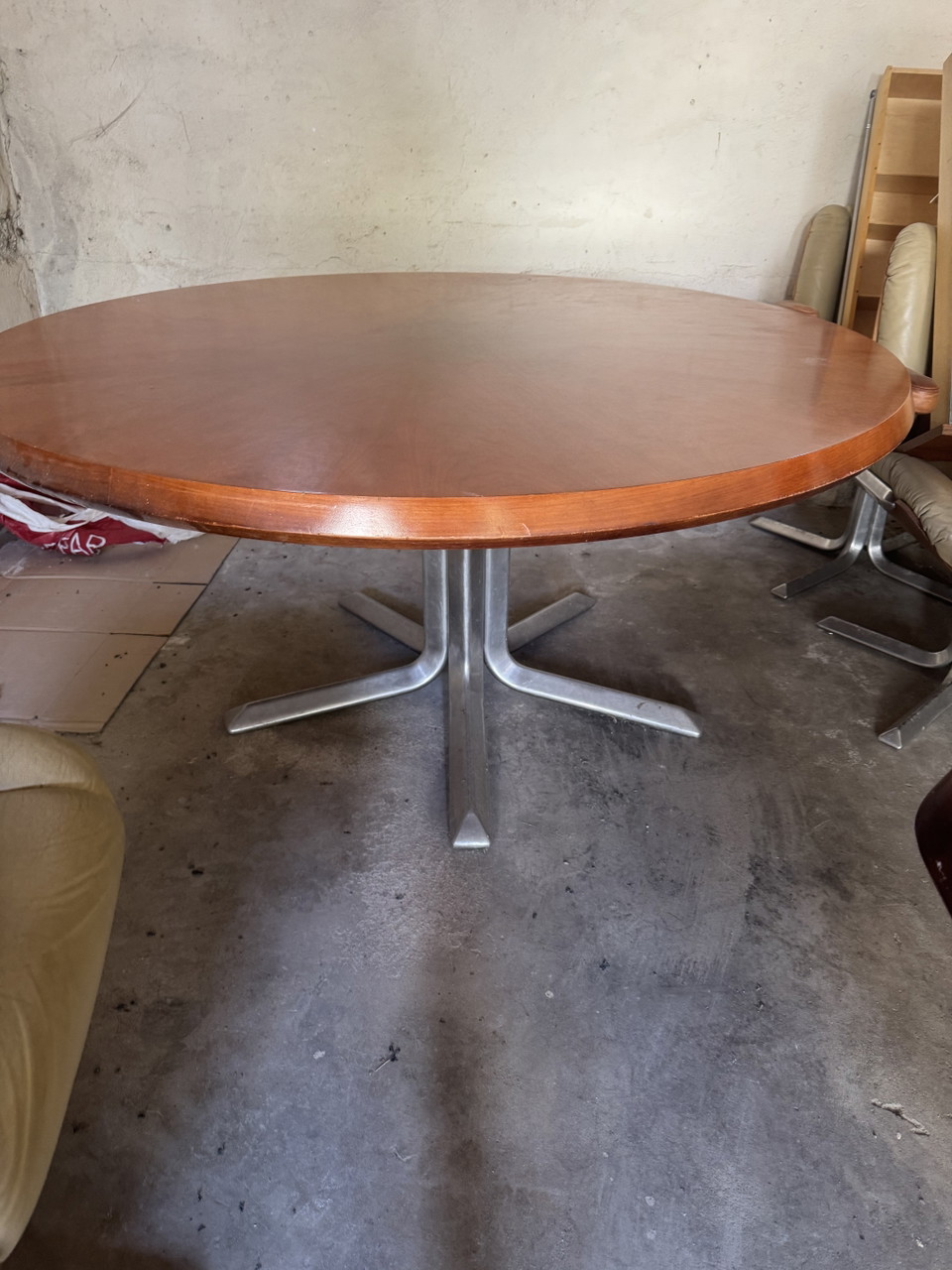 Large round Wilhelm Renz conference table Ø 160, Mid - Century, 1970s ...
