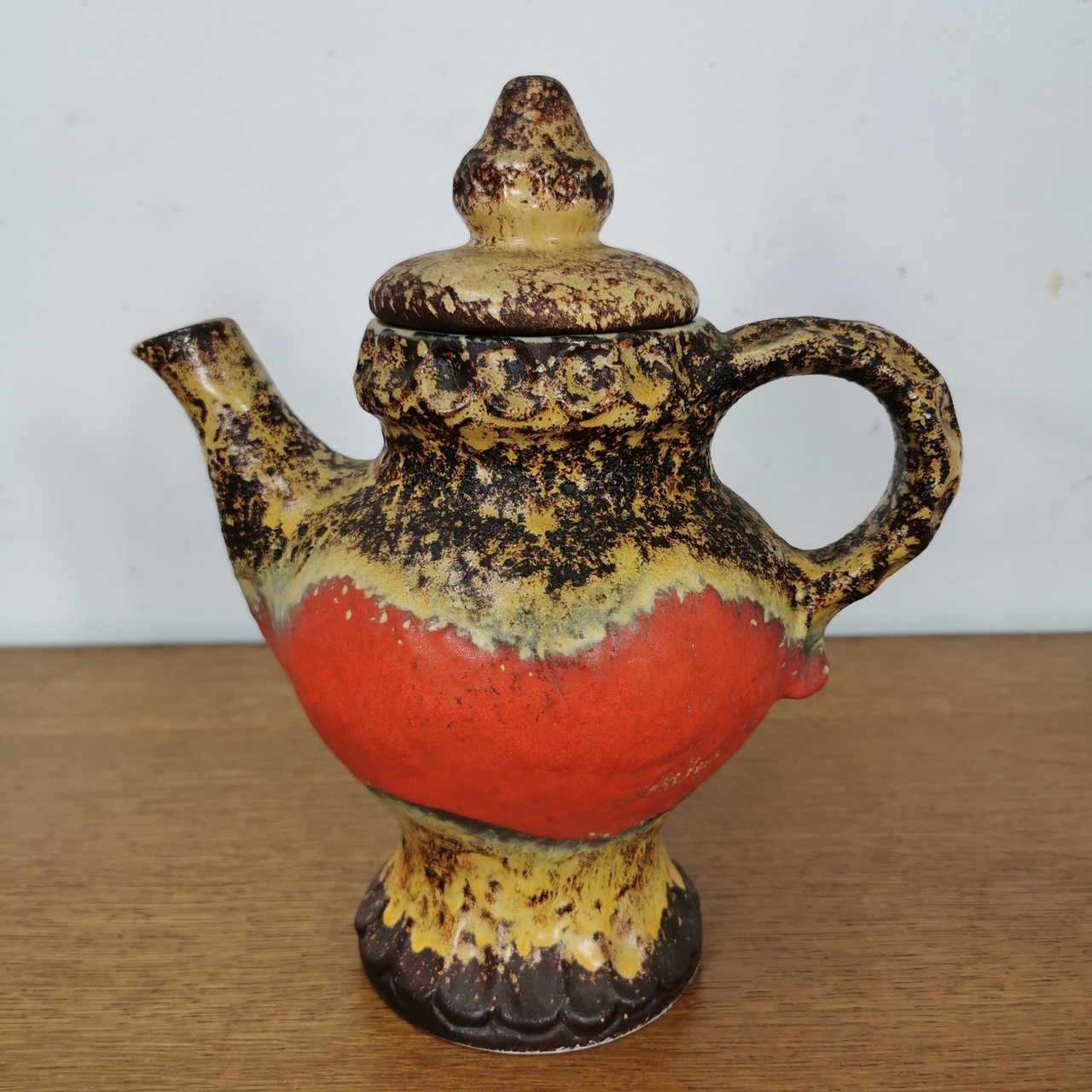 Vintage West Germany Fat Lava Ceramic Teapot, Coffee Pot | €45 | Whoppah