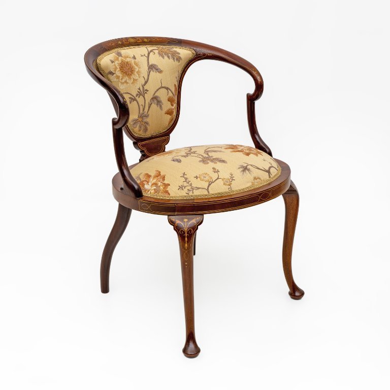 Beautiful Edwardian Inlaid Tub Back Chair | €1,800 | Whoppah