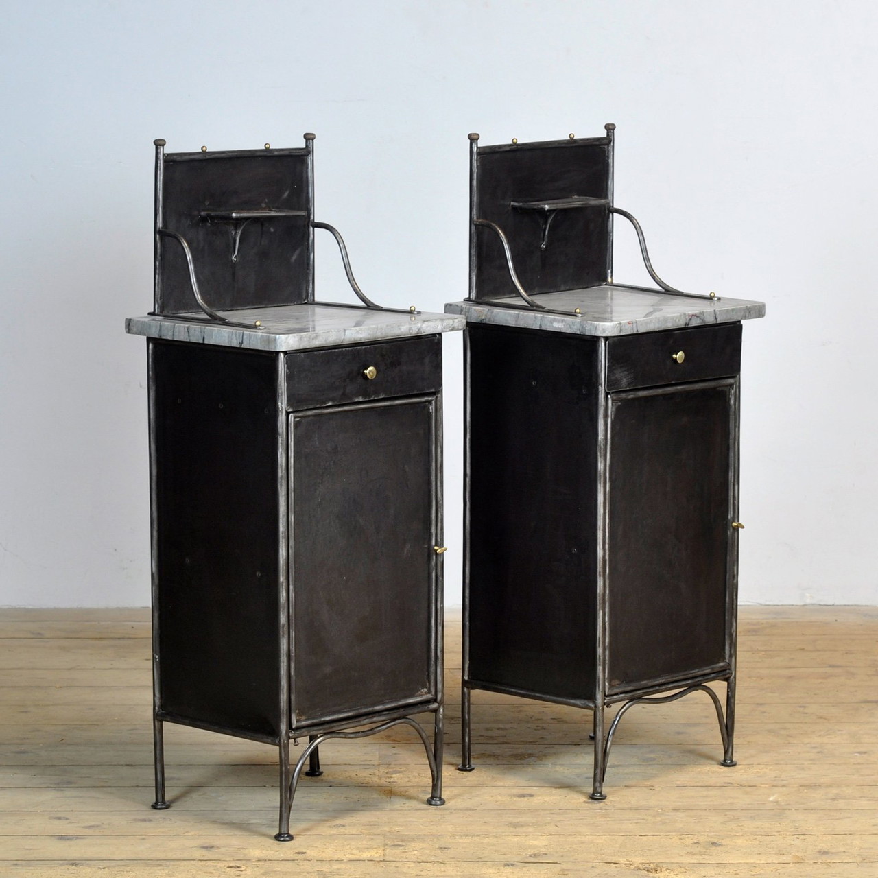 Set Of Iron Bedside Tables With Marble Top, Circa 1900 | €1,250 | Whoppah