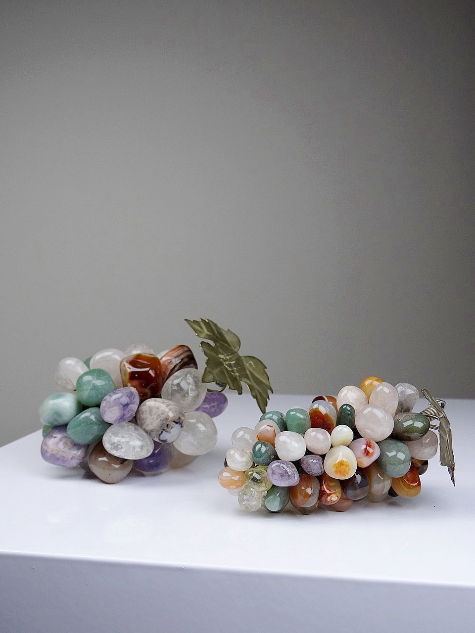 Duo of Decorative Vintage Grape Grapes Semiprecious Stones and Metal ...
