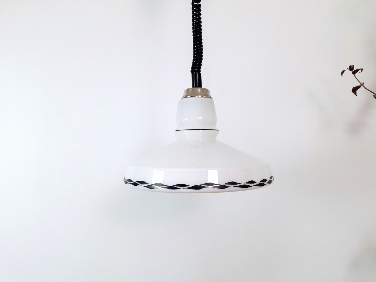 Vintage Milk Glass Pendant Light, Opaline Ceiling Light, Hanging Light ...