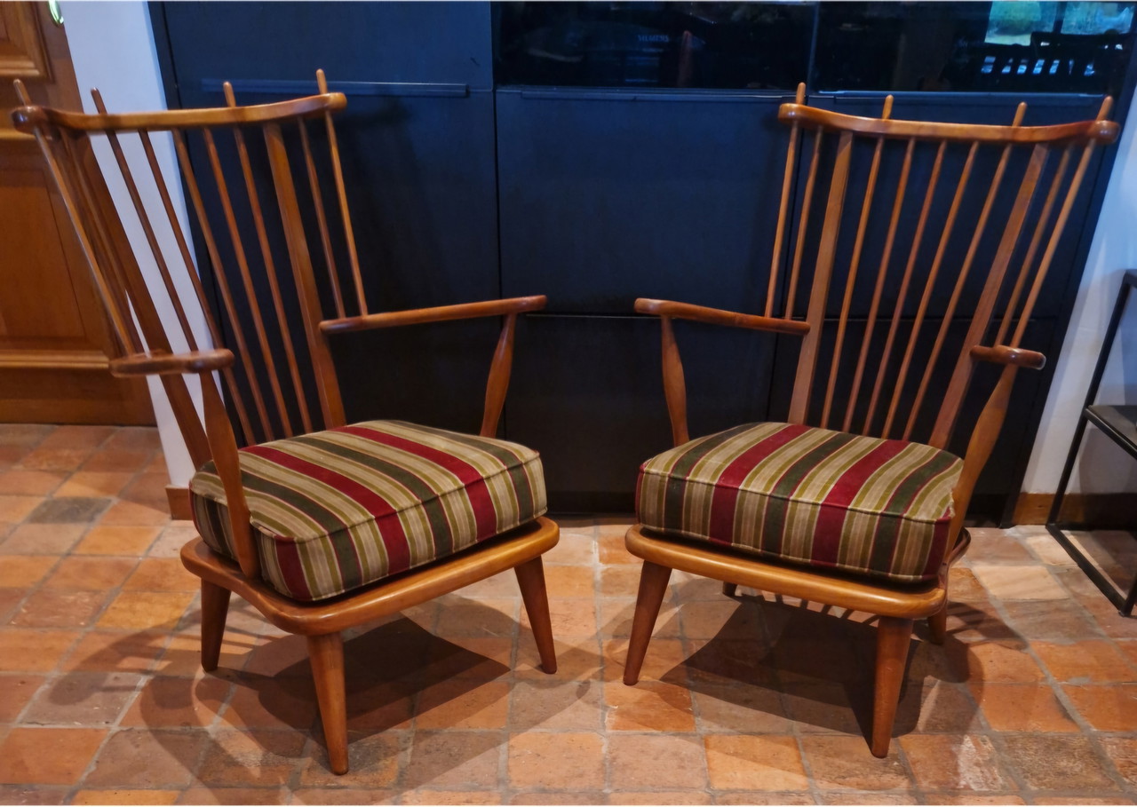 Set Of 2 Vintage Scandinavian Design Arrow Chair Armchairs, Armchairs ...