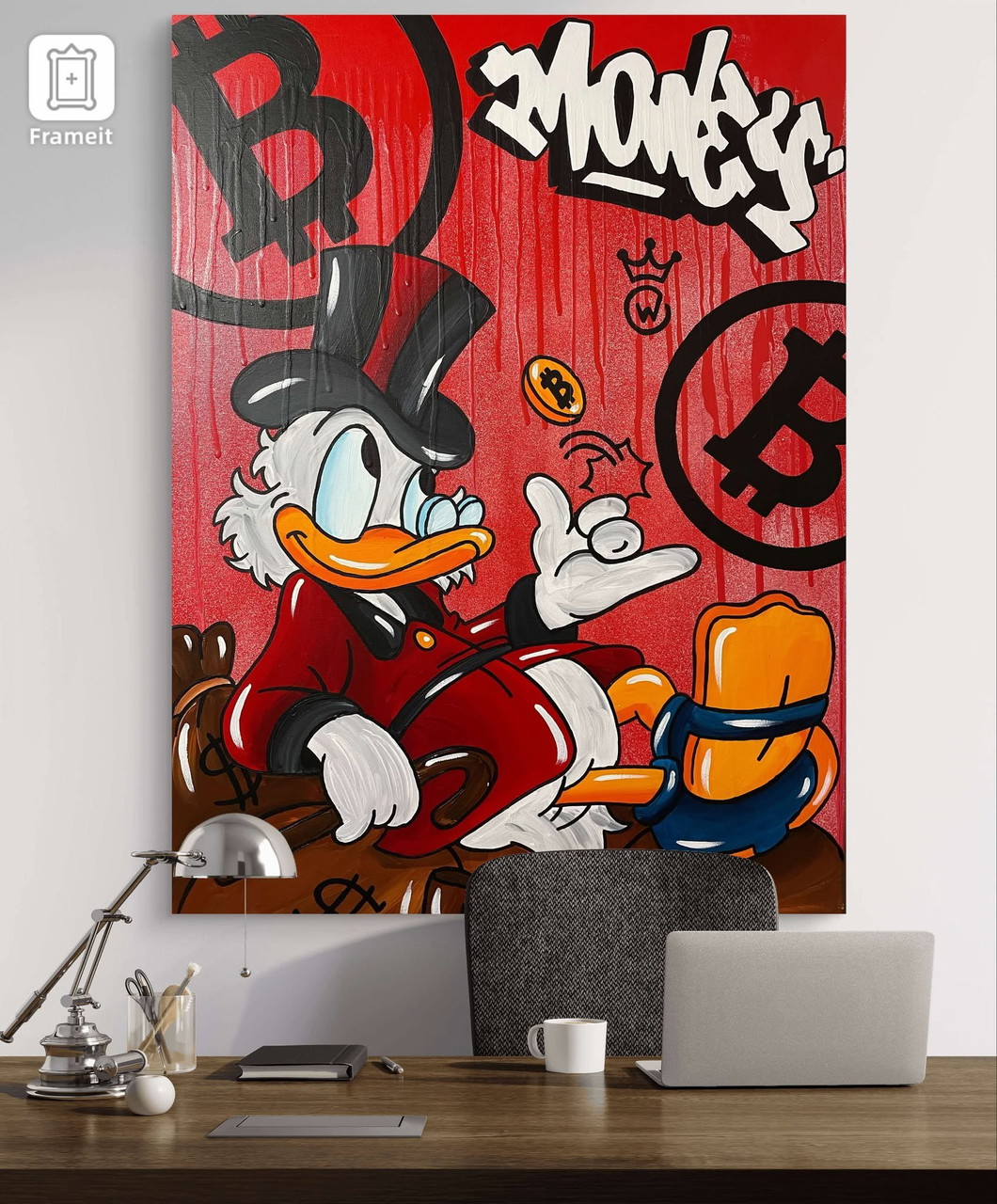 Dagobert Duck wirft Bitcoin | €200 | Whoppah
