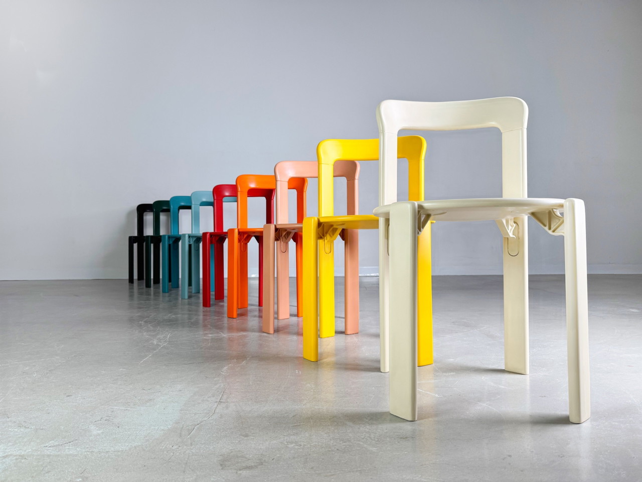 6 vintage chairs Bruno Rey desired color Kusch & Co 1970s design | € ...