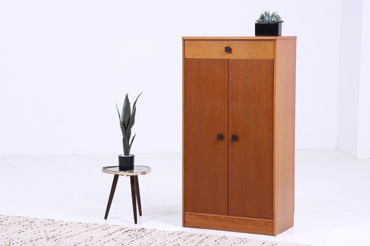 Vintage hallway cabinet 60s | Mid - Century drawer wood retro storage ...