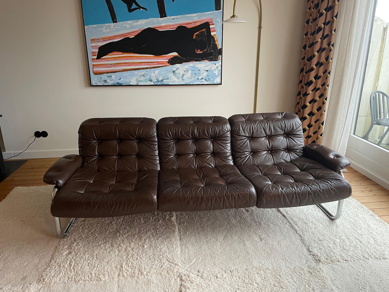 Vintage Leather 3-Seater Sofa 'Borkum' By Johan Bertil Haggstrøm For ...