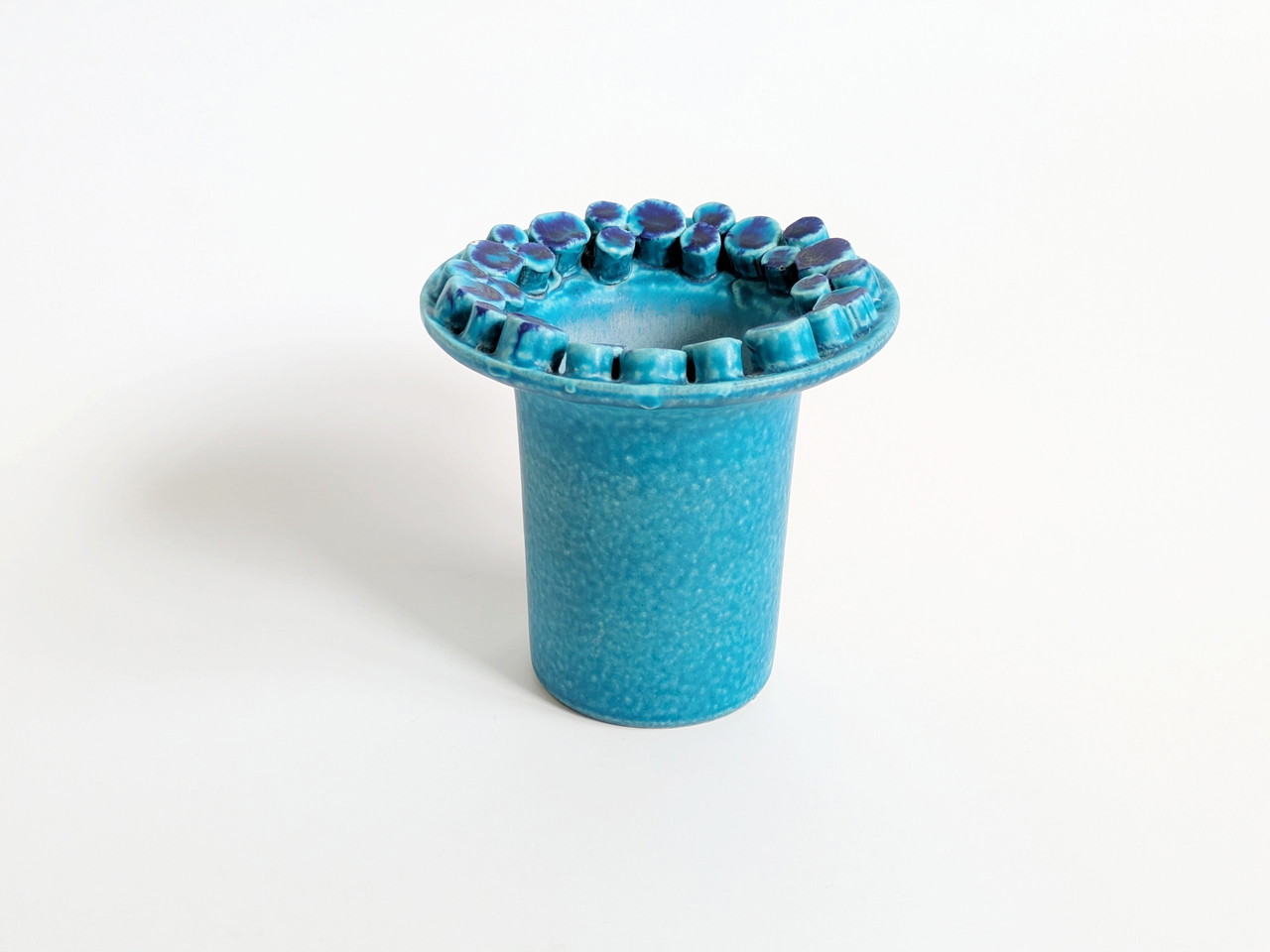 1960's Ceramano Ceralux Vase by Hans Welling, Midcentury Turquoise Fat ...