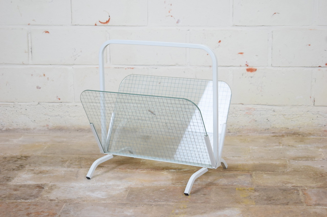 Newspaper Basket Magazine Holder Magazine Rack Glass Vintage | €50 ...