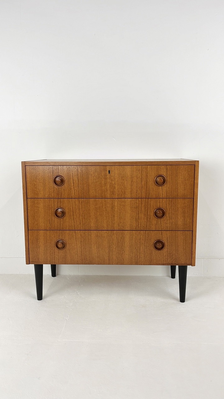 Swedish Vintage Teak Veneer Drawer Cabinet Erfors | €385 | Whoppah