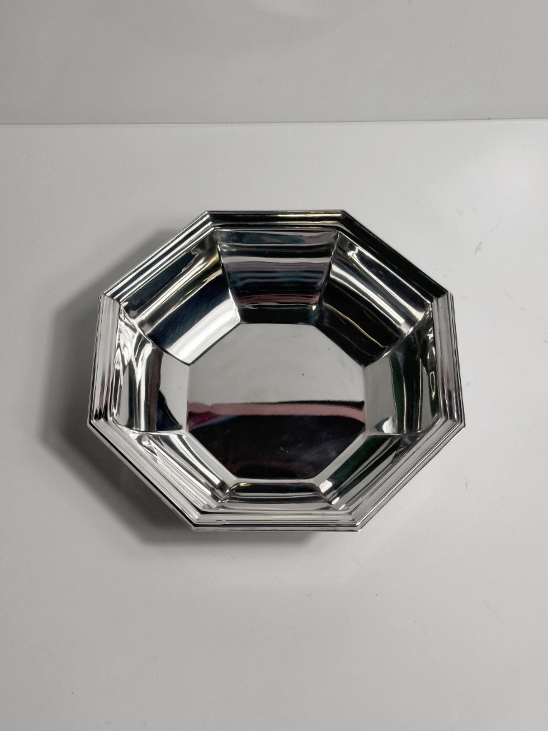 Silver-plated octagonal bowl, Italy, Octagon, 1980s, Argento silver ...