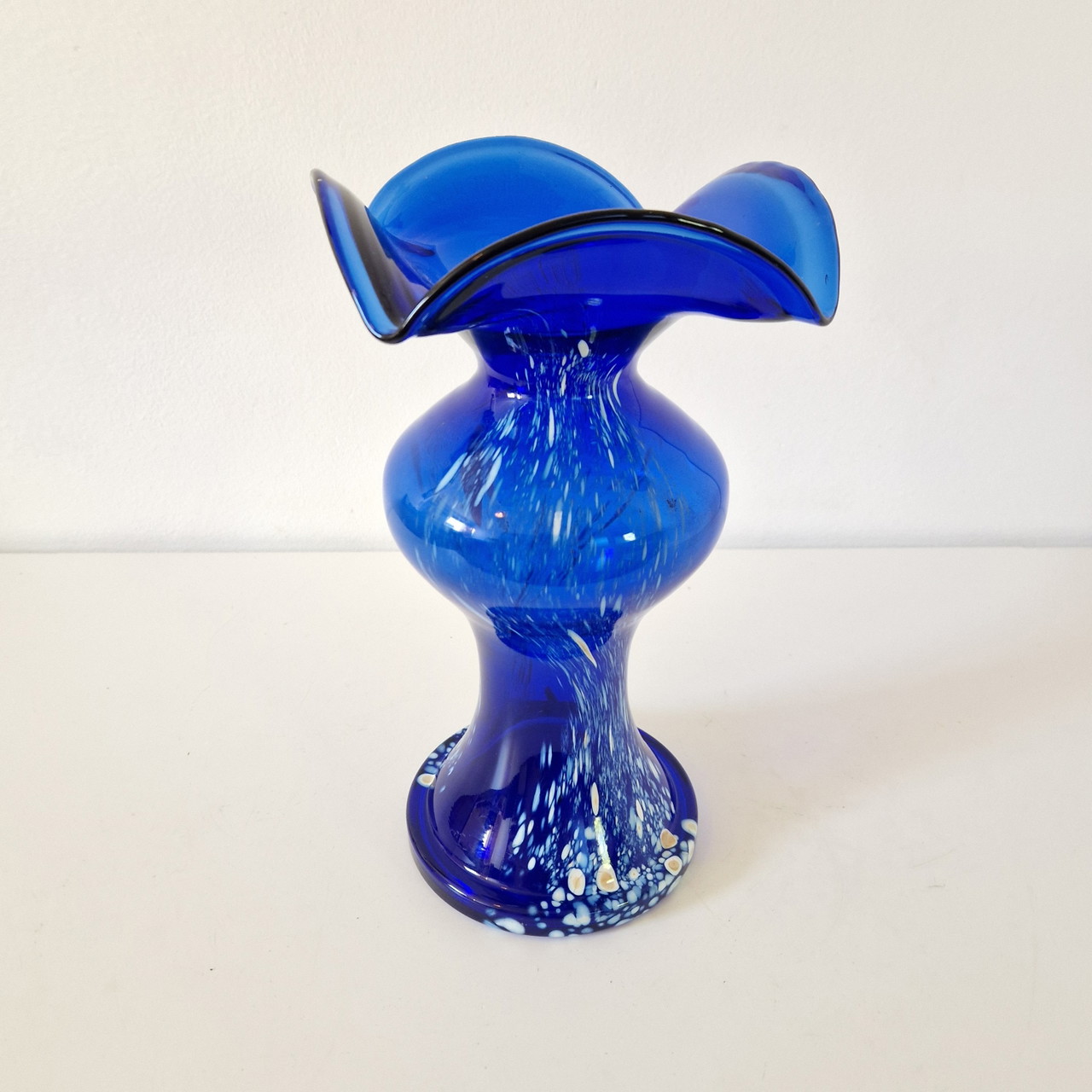 Vintage glazen vaas kobalt blauwe vaas Murano style | €125 | Whoppah