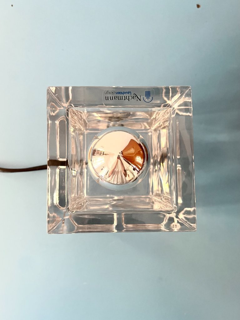 Vintage Cube Glass Lamp by Nachtmann Leuchten, 1990s Modern Design ...