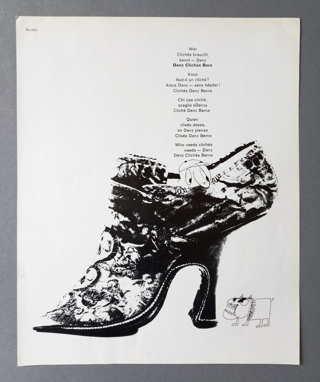 Sandro Bocola industrial 'Clichés Bern ' original lithographic ...