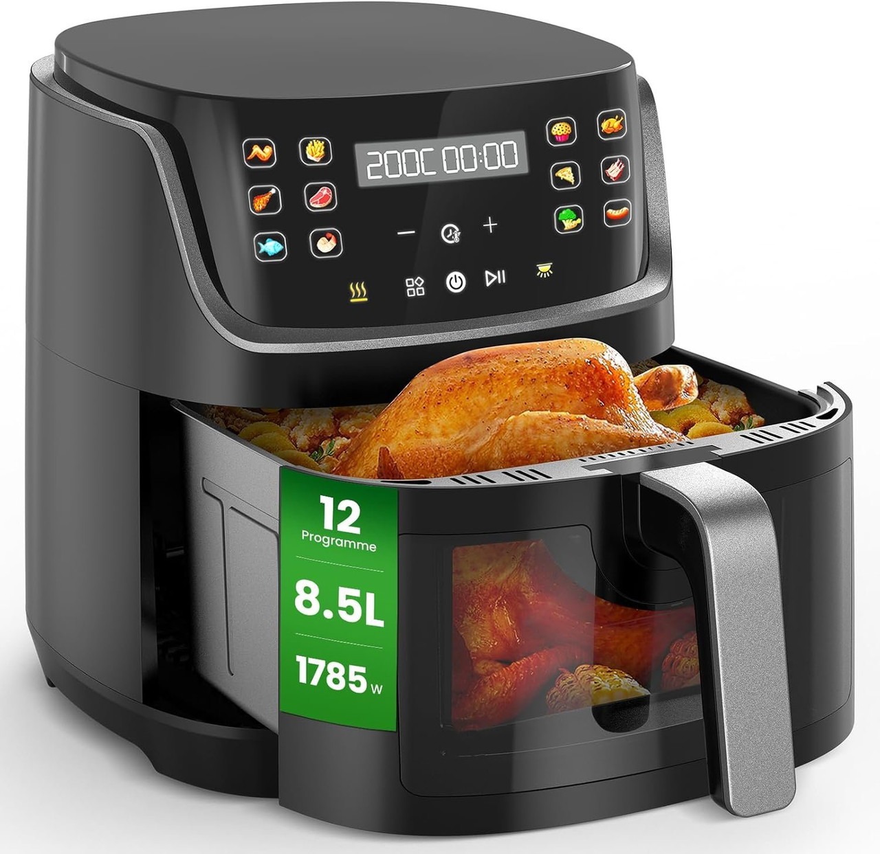 Air Fryer XXL 8.5L Avec Écran Tactile LED, 12 Fonctions, Friteuse Sans ...