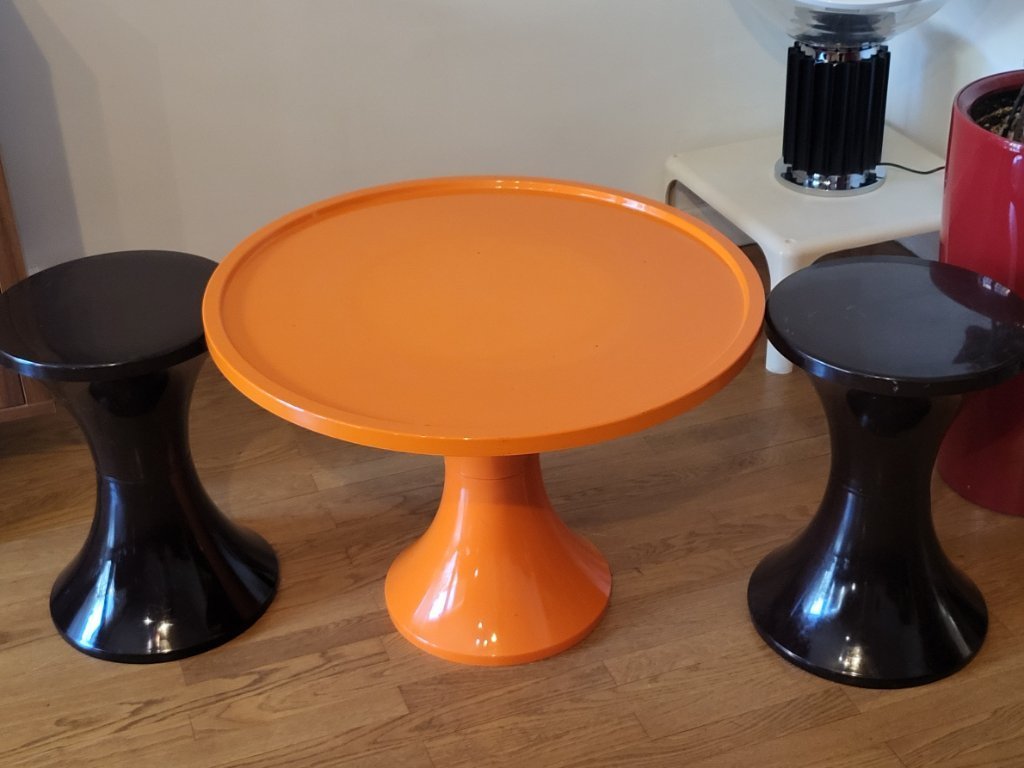 Tam Tam" Table and Stool Set Stamp Nurieux by Henry Massonnet France ...