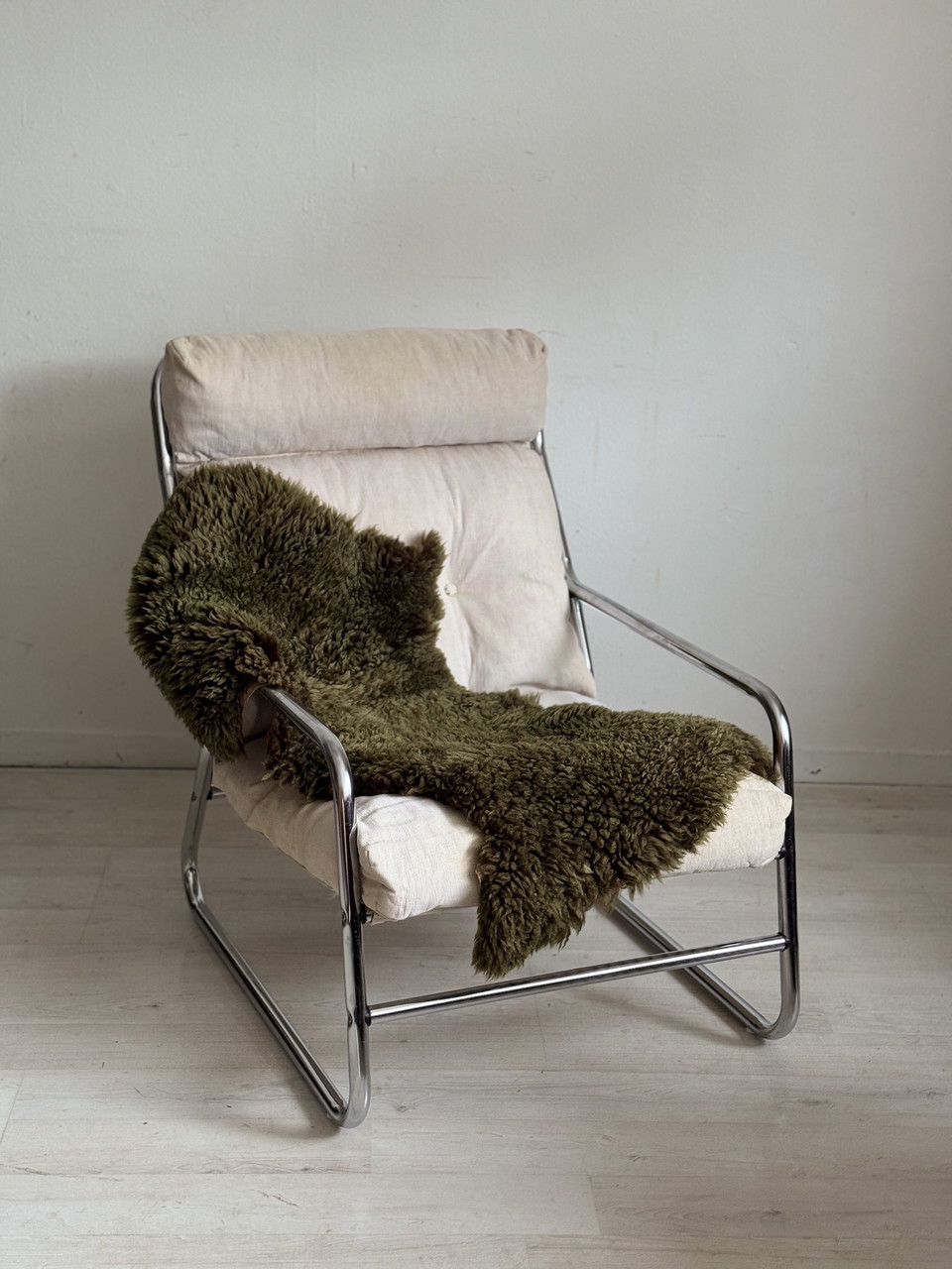 Vintage Tube Frame Chair With Canvas Gilis Lundgren 1970s | €495 | Whoppah