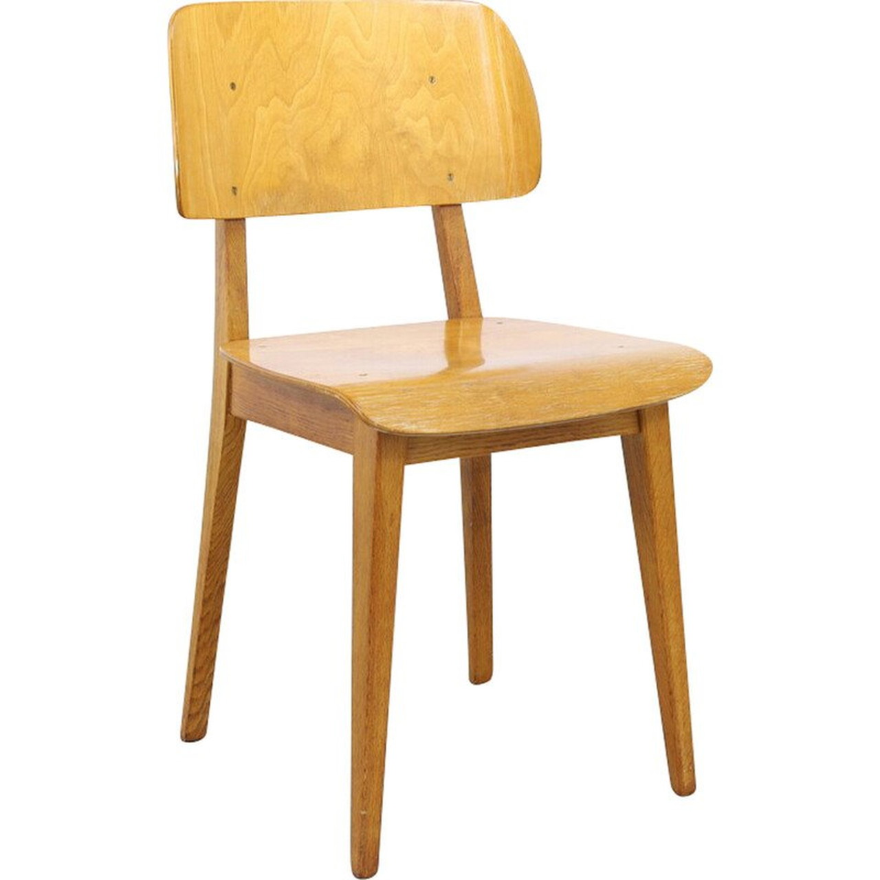 Paar vintage Irene stoelen in massief eiken en multiplex van Dirk L ...