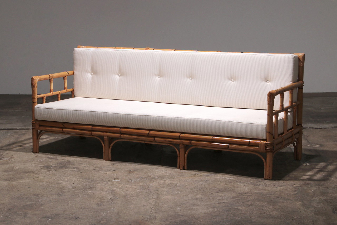 Vintage Italiaanse Bamboe Bank met Kussens uit de Jaren 70 | €2,850 ...
