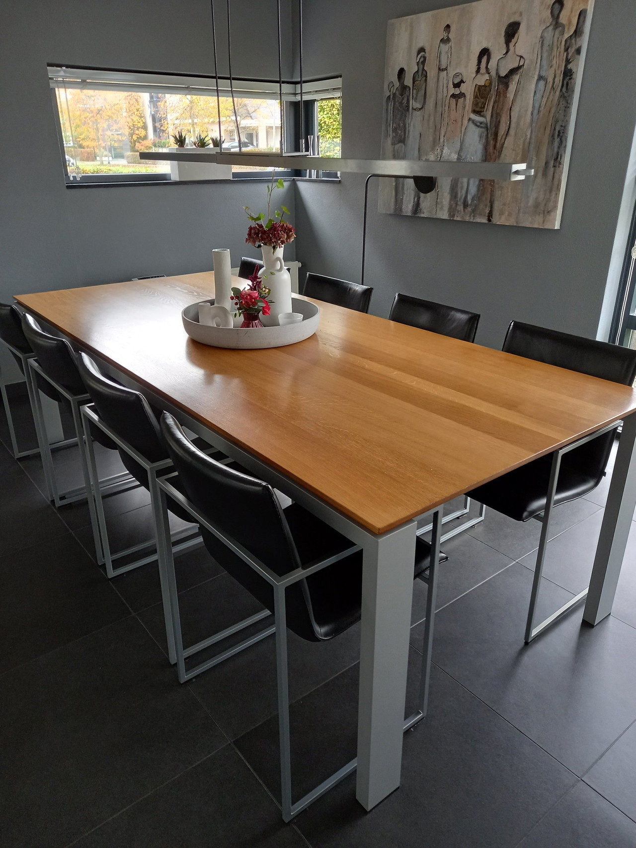 8X Arco Frame Eetkamerstoel + Eettafel Arco Graphic Massief Eiken | € ...