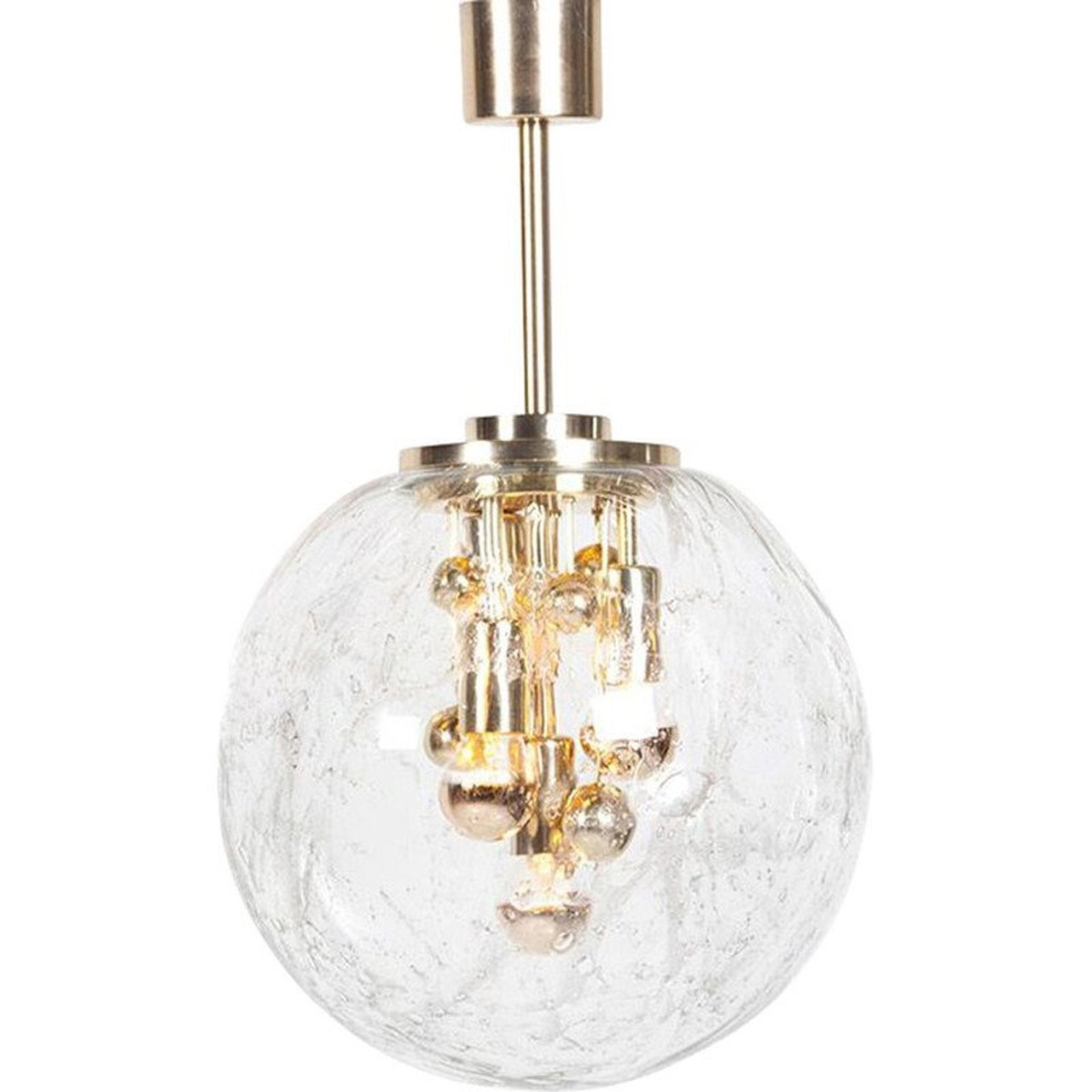 Vintage grote planeten glazen bol hanglamp van Ger Furth voor Doria ...