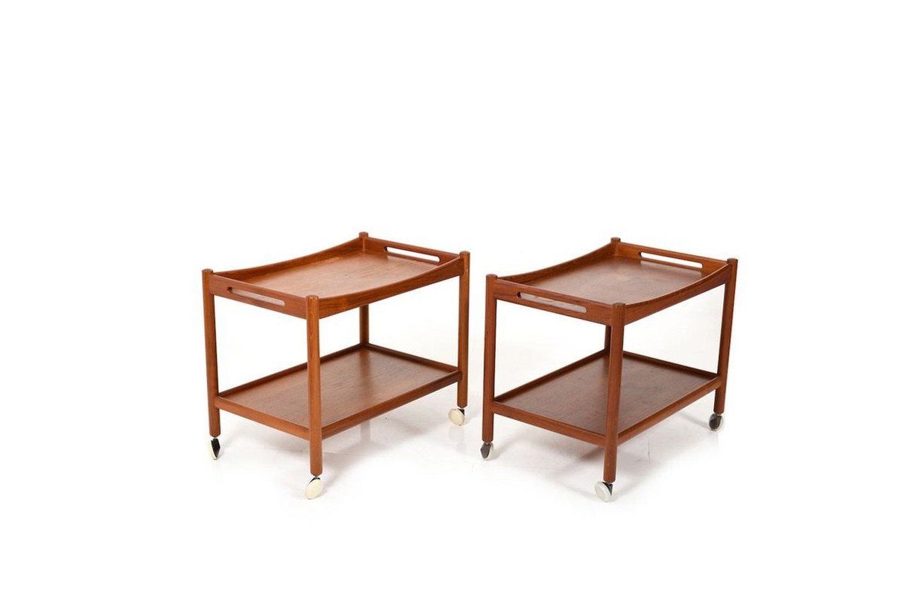 Model AT-45 Teakhouten trolleys van Hans J. Wegner voor Andreas Tuck ...