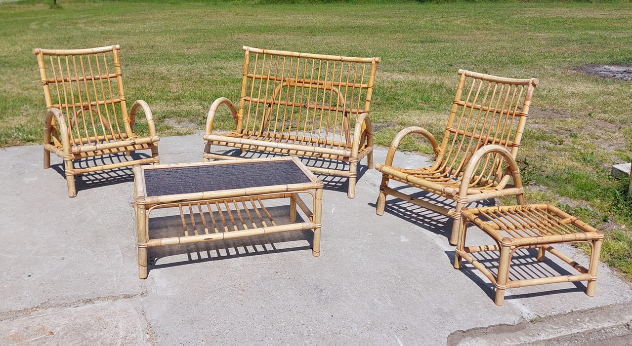 5 delig Vintage Rotan bamboe salon set | €225 | Whoppah
